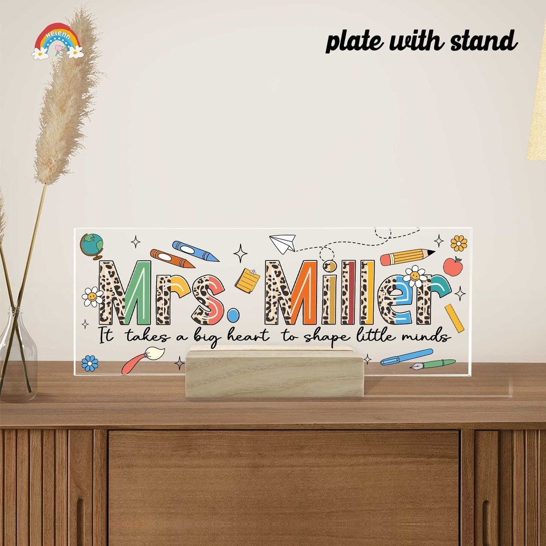 Personalized Teacher Name Plate, Teacher Appreciation Gifts, Custom ...