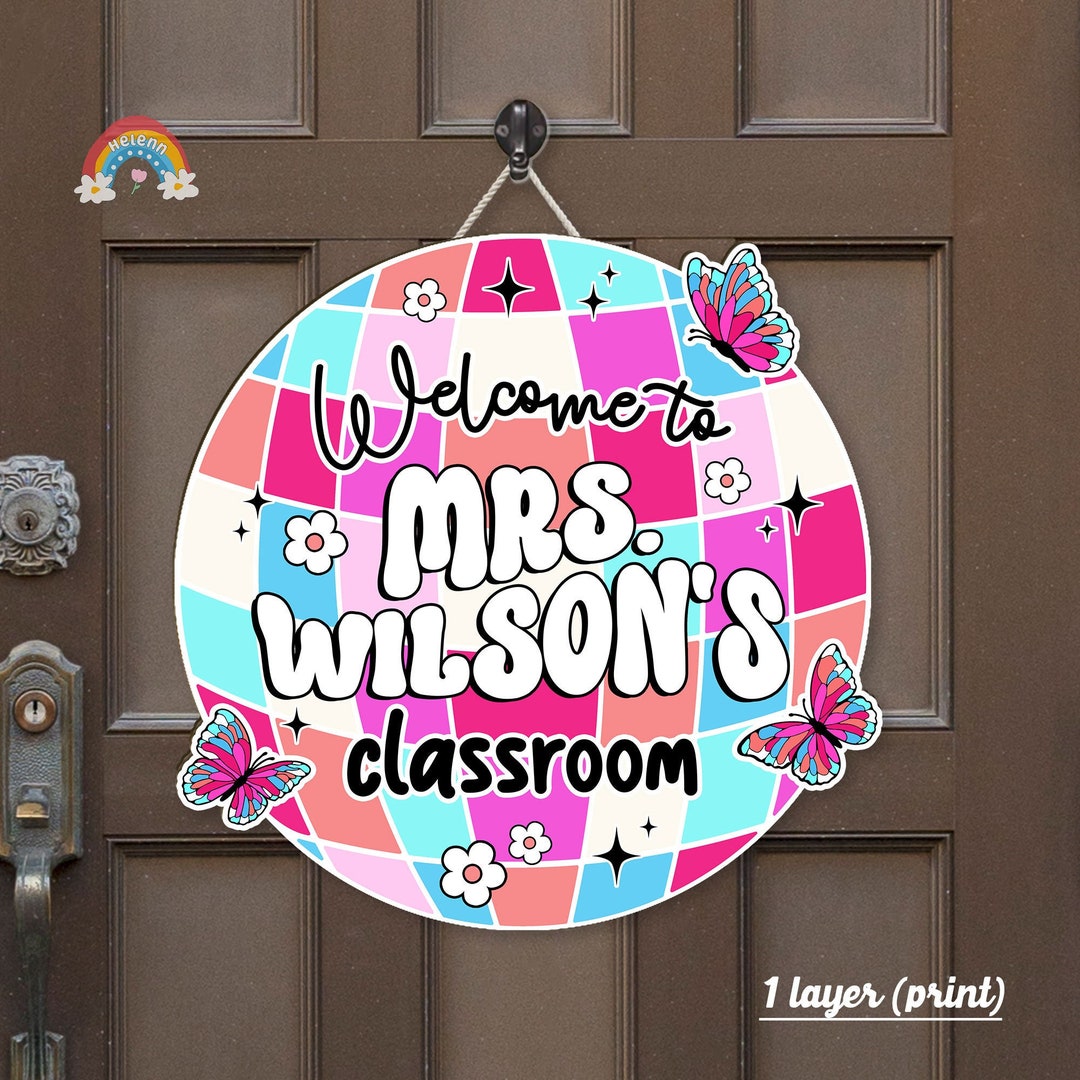 Teacher Door Hanger Teacher Appreciation Gift, Custom Teacher Sign for ...