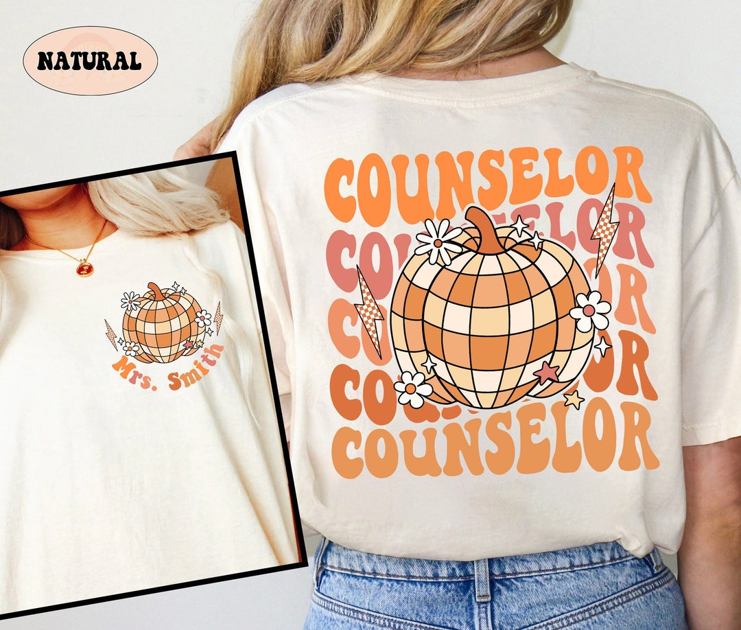 School Counselor Shirt, Retro Fall School Counselor Shirt, Personalized ...