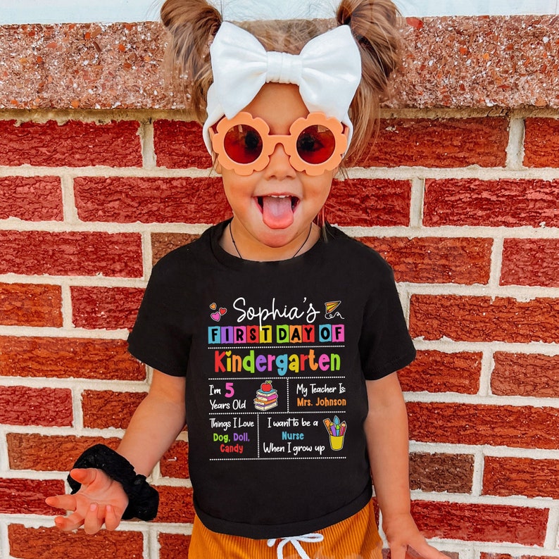 Kindergarten Shirt First Day of School Shirt My First Day of - Etsy