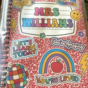 Personalized Teacher Notebook Name, Custom Teacher Spiral Ruled Line ...