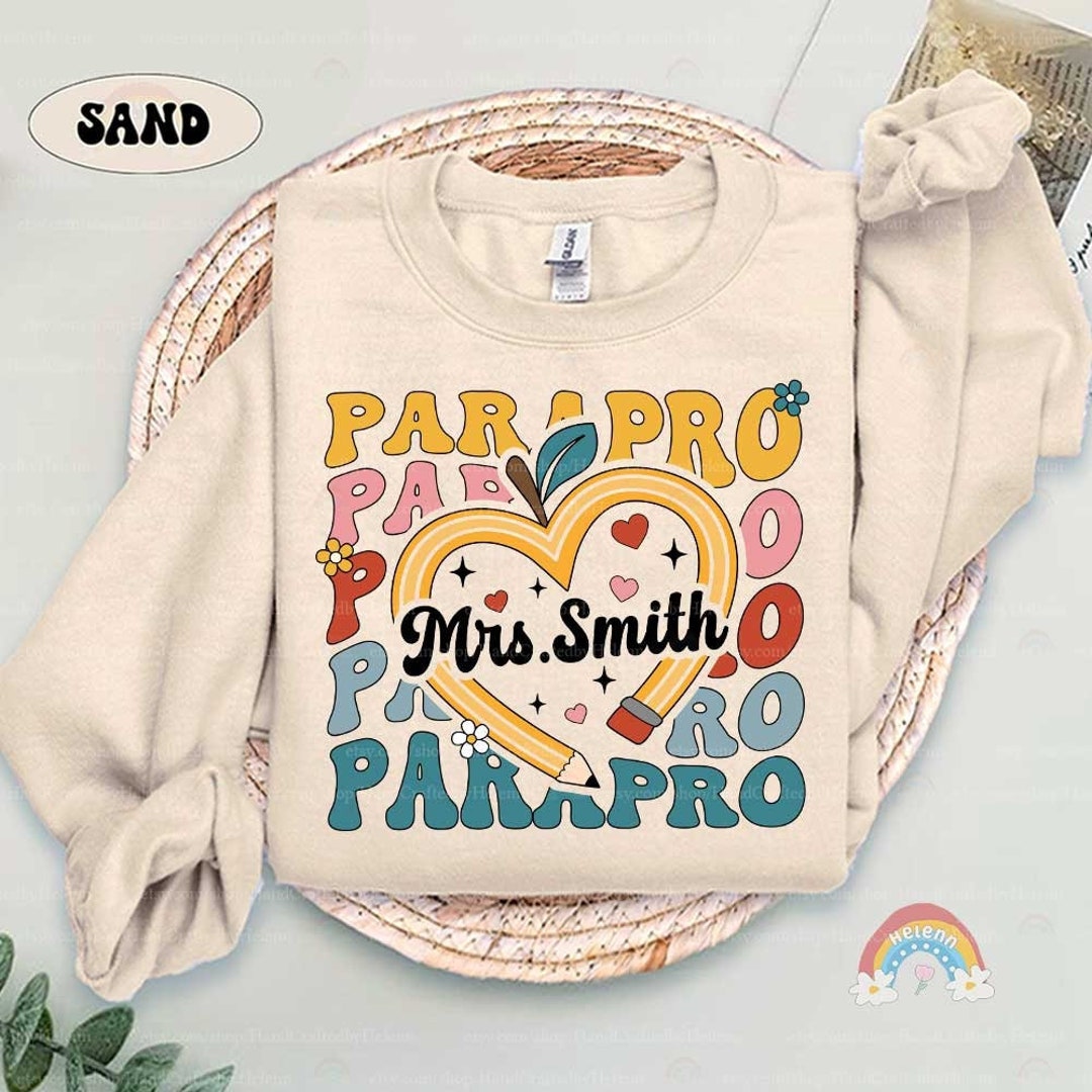 Personalized Paraprofessional Shirt With Pencil, Paraprofessional Gift ...