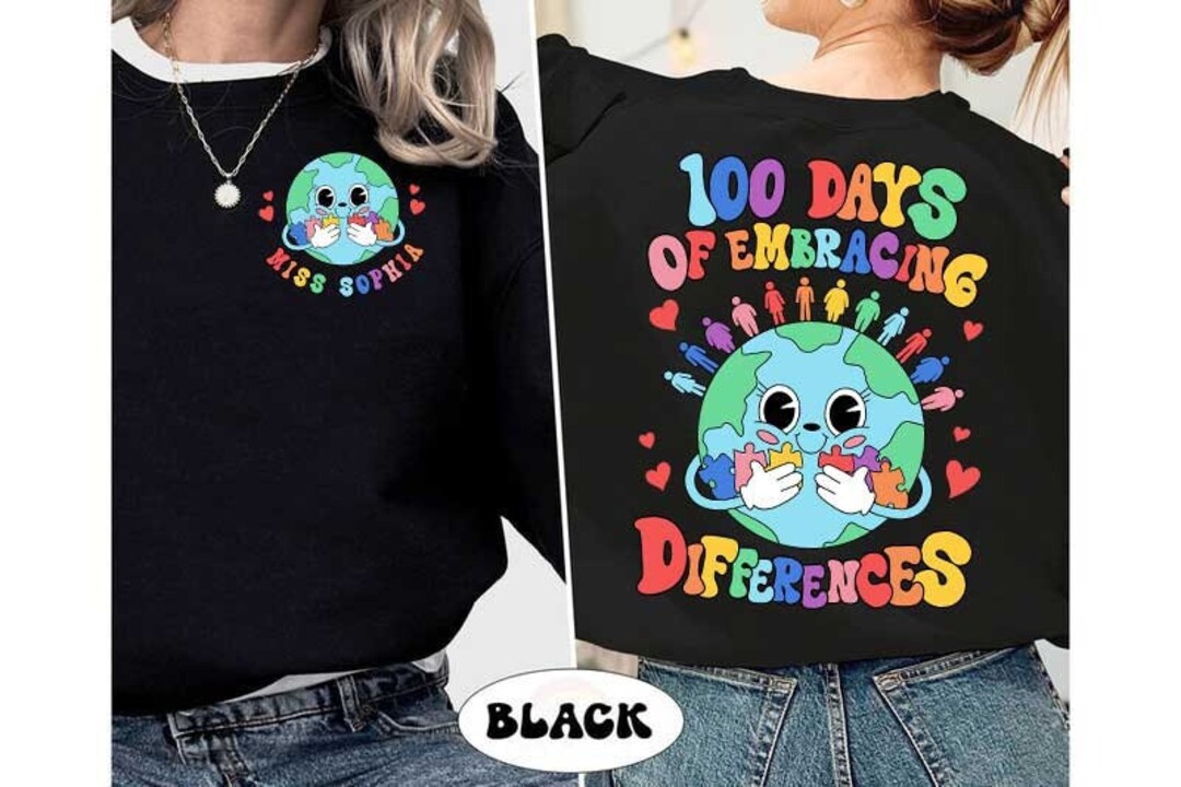 100 Days of Embracing Differences Shirt, Autism Awareness, SPED Teacher Shirt, Neurodiversity ...