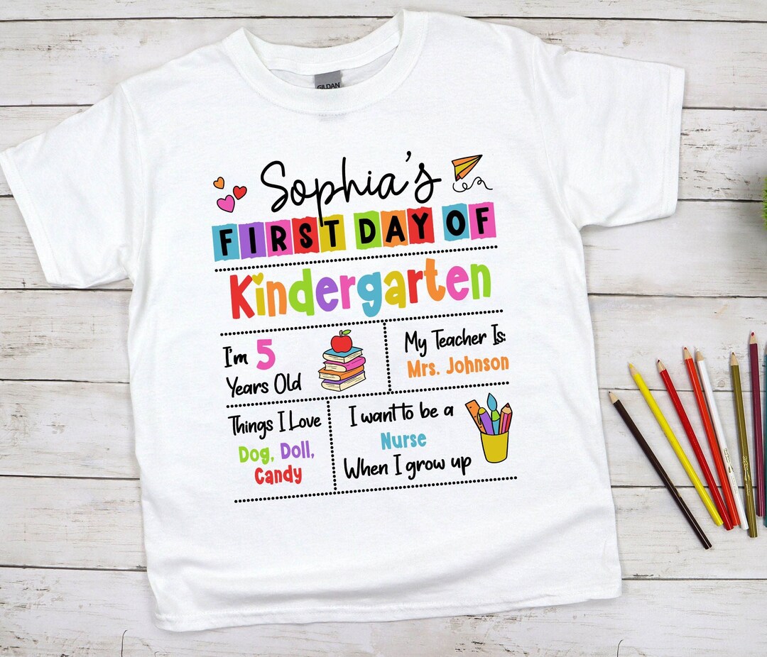 Kindergarten Shirt First Day of School Shirt My First Day of - Etsy