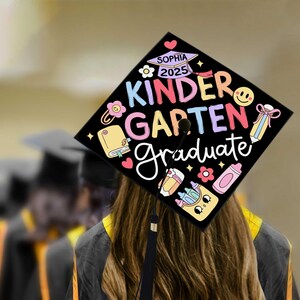Personalized Kindergarten Graduation Cap Topper, First Grade Grad Cap ...