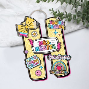 Custom Teacher Door Hanger Composition Book 3D Wooden Sign, Teacher ...