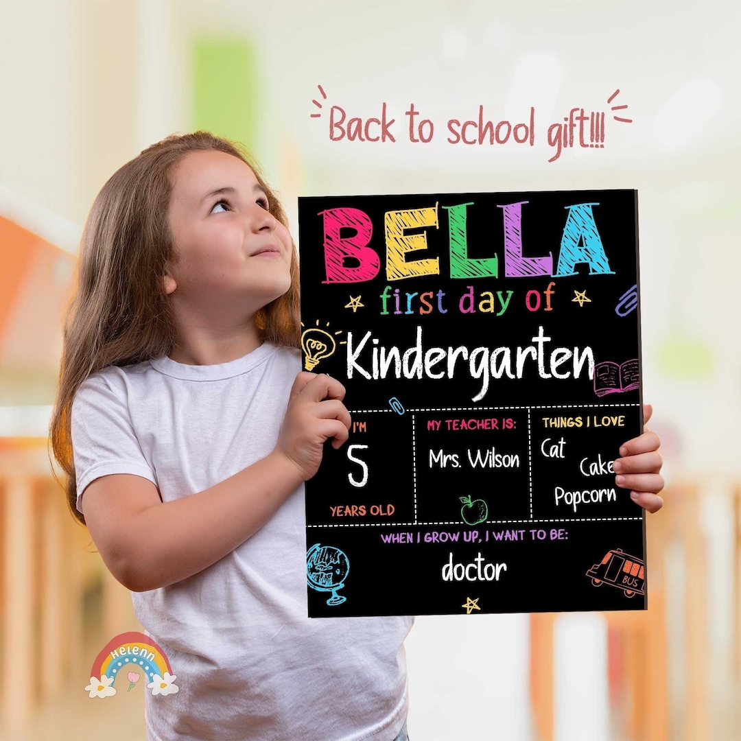 Custom First Day of School Sign, Reusable Wooden Sign First Day Last ...