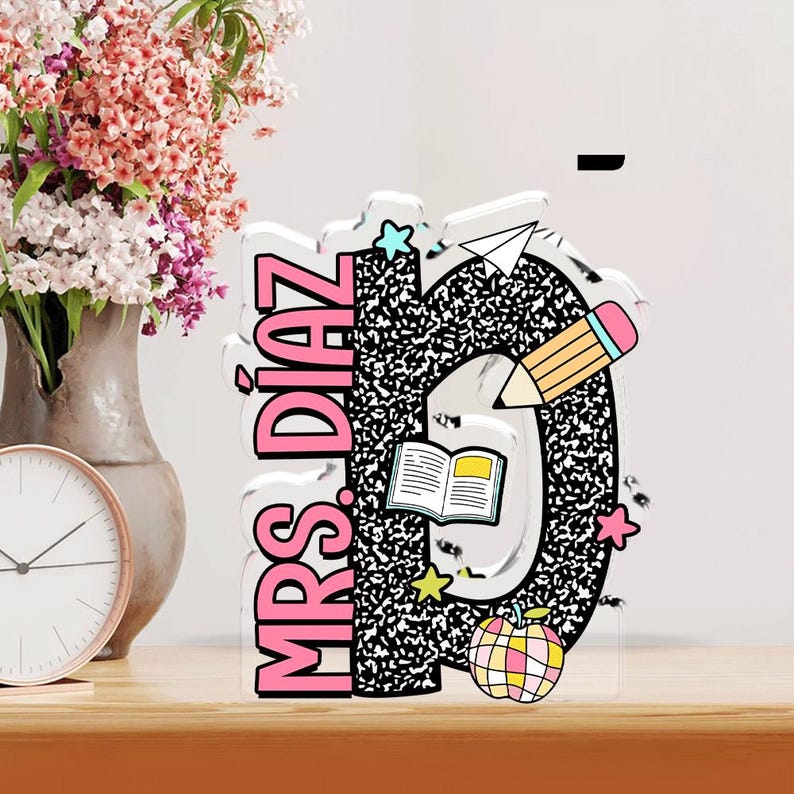 Custom Teacher Desk Plaque, Teacher Acrylic Block, Personalized Name ...