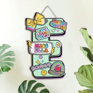 Custom Teacher Door Hanger Composition Book 3D Wooden Sign, Teacher ...