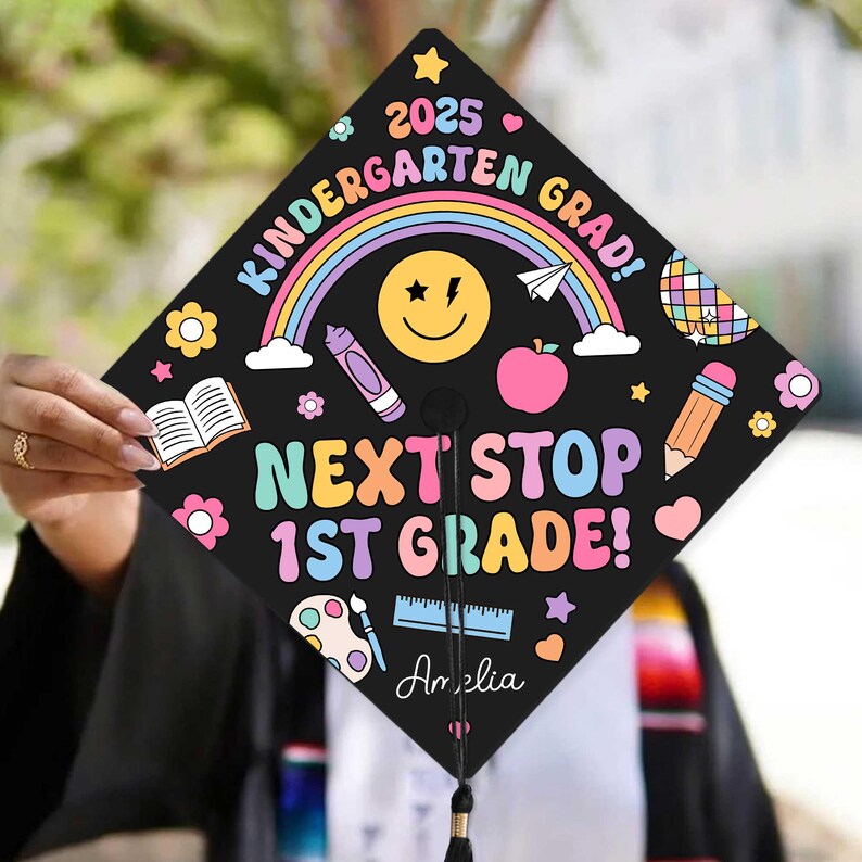 Personalized Kindergarten Graduation Cap Topper, Kindergarten Grad Next ...