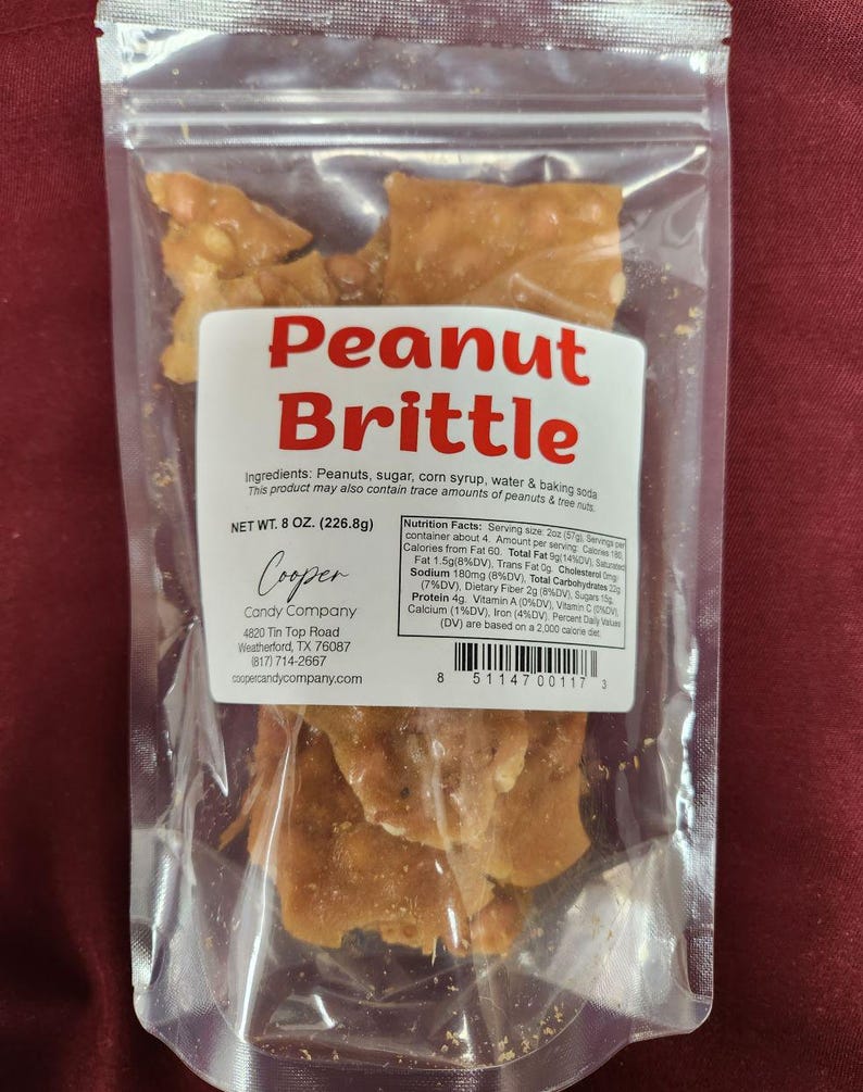 8oz. Peanut Brittle - Etsy