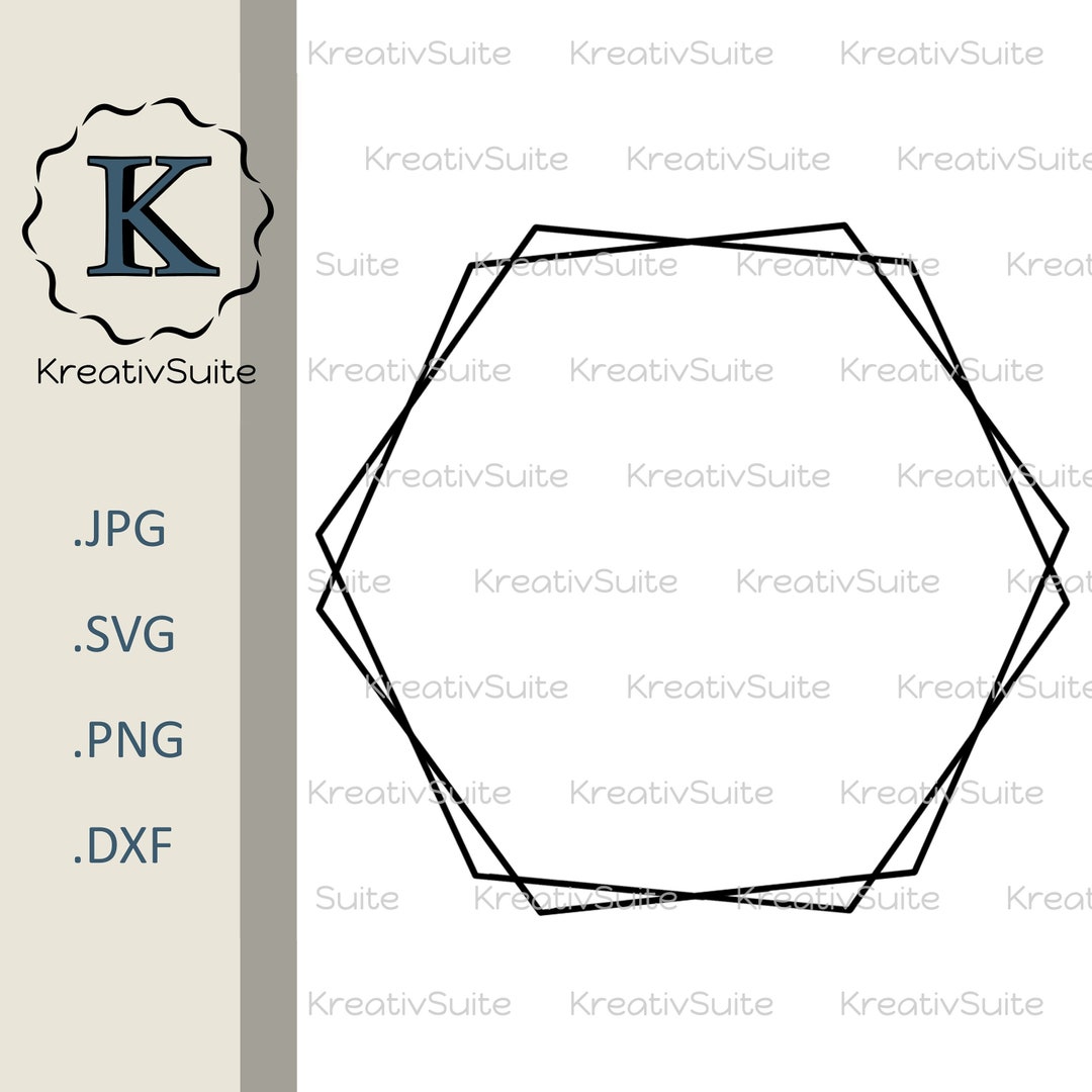 Double Hexagon Wreath Svg Jpg Png Dxf File Plotter Laser Frame - Etsy ...