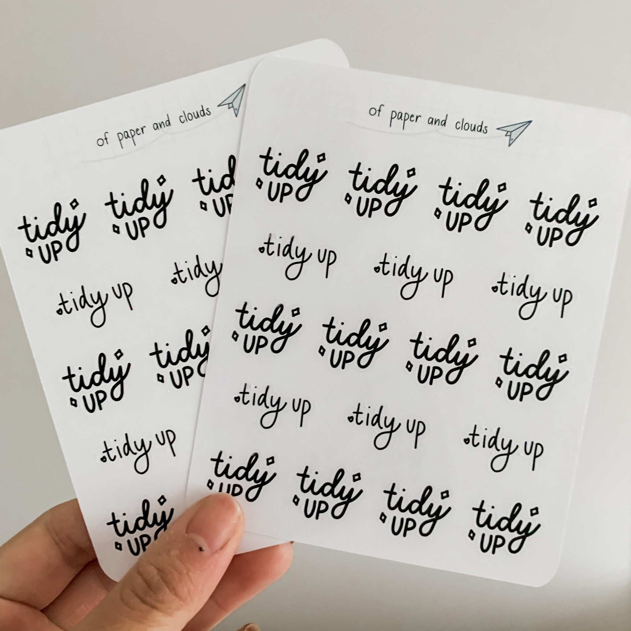 Tidy up Script Sticker Handwritten Cursive Chores and - Etsy
