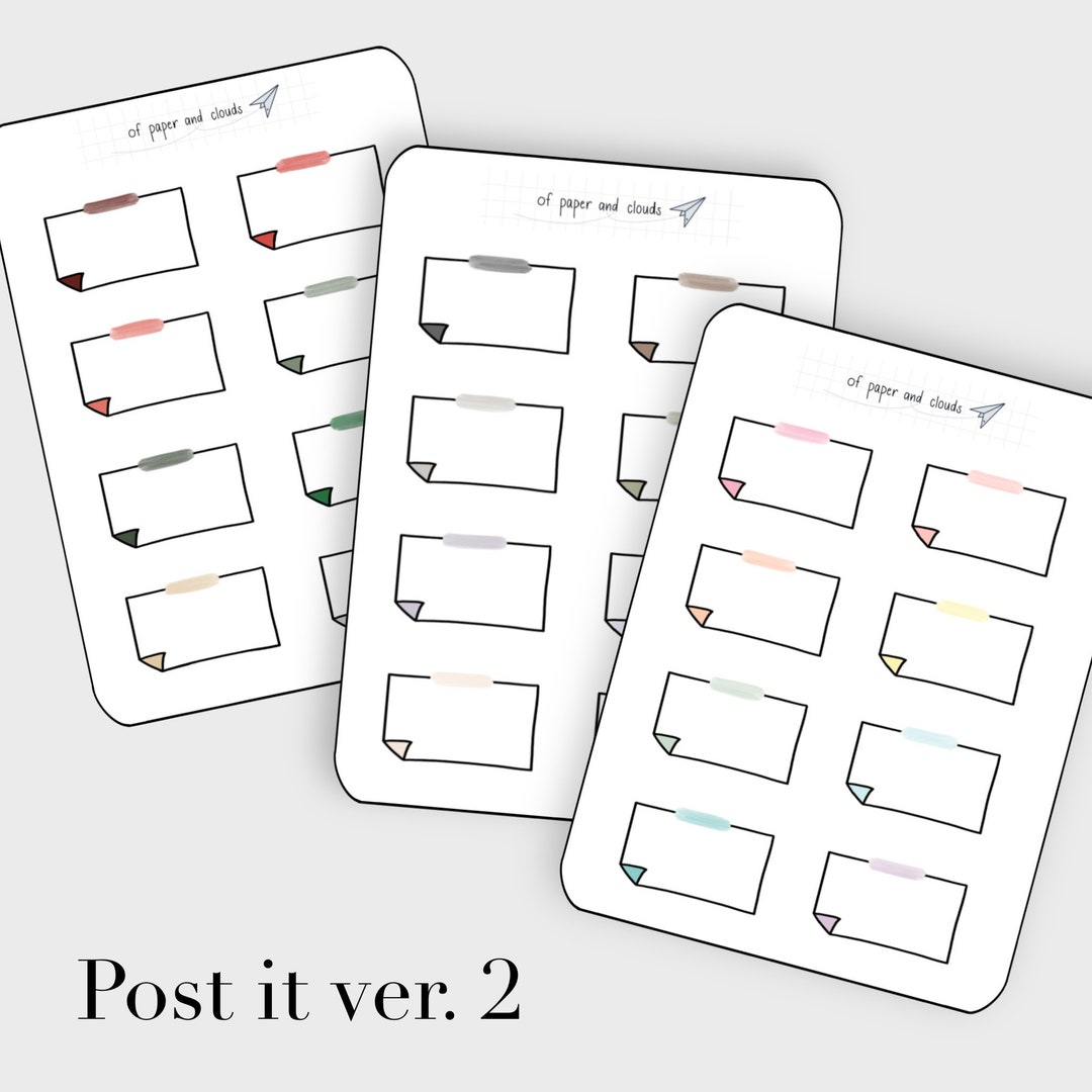 Post It Note Version 2 Stickers Hand Drawn Post It Note Stickers - Etsy