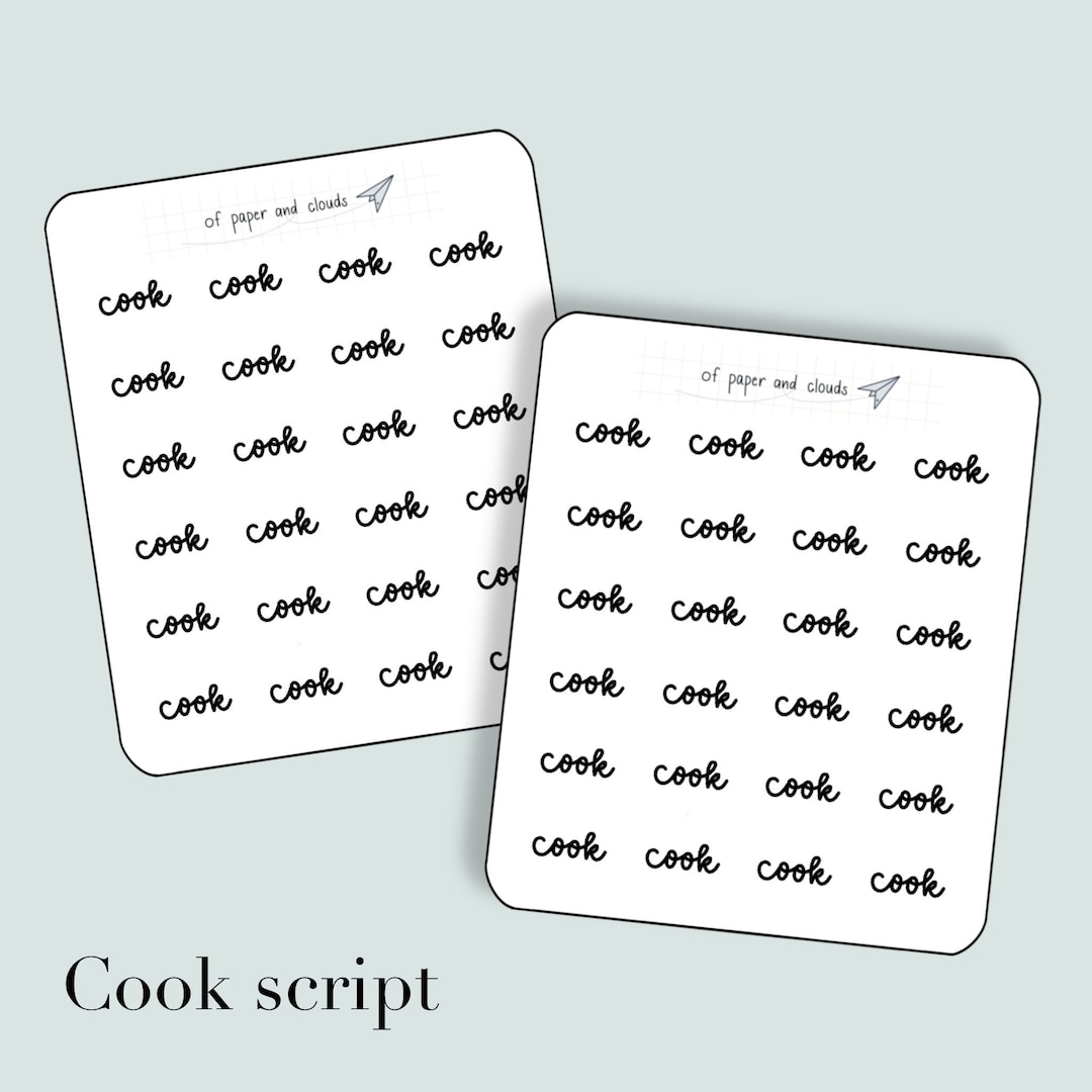 Cook Script - Hand Lettered and Handwritten Cook and Meal Planning ...