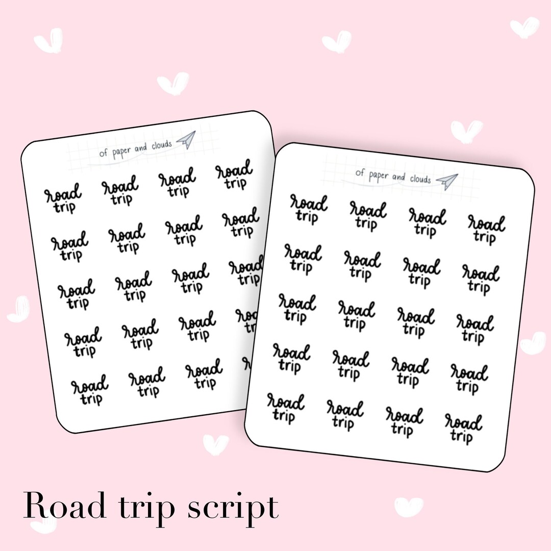 Road Trip Script - Hand Written and Hand Lettered Road Trip and ...