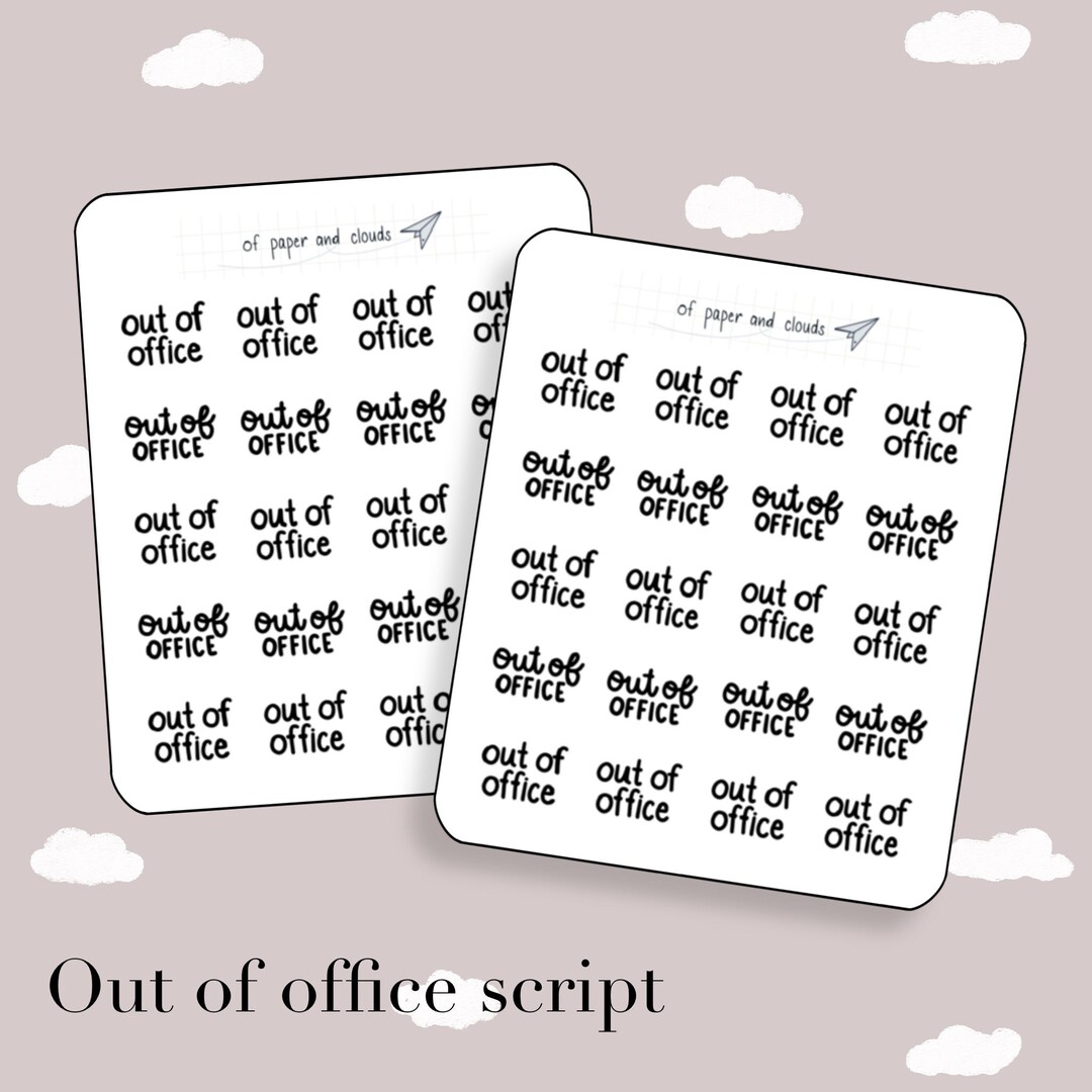 Out of the Office Sticker - Handwritten and Hand Lettered OOO Planner ...