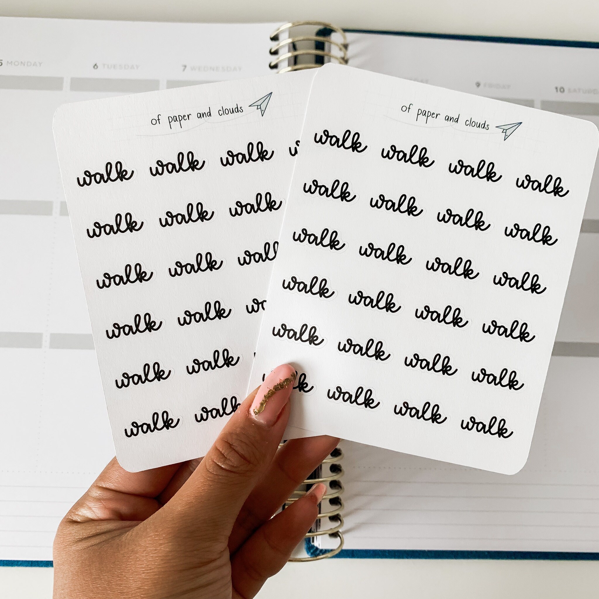 Hand Lettered Walk Sticker Walk Work Out and Exercise | Etsy