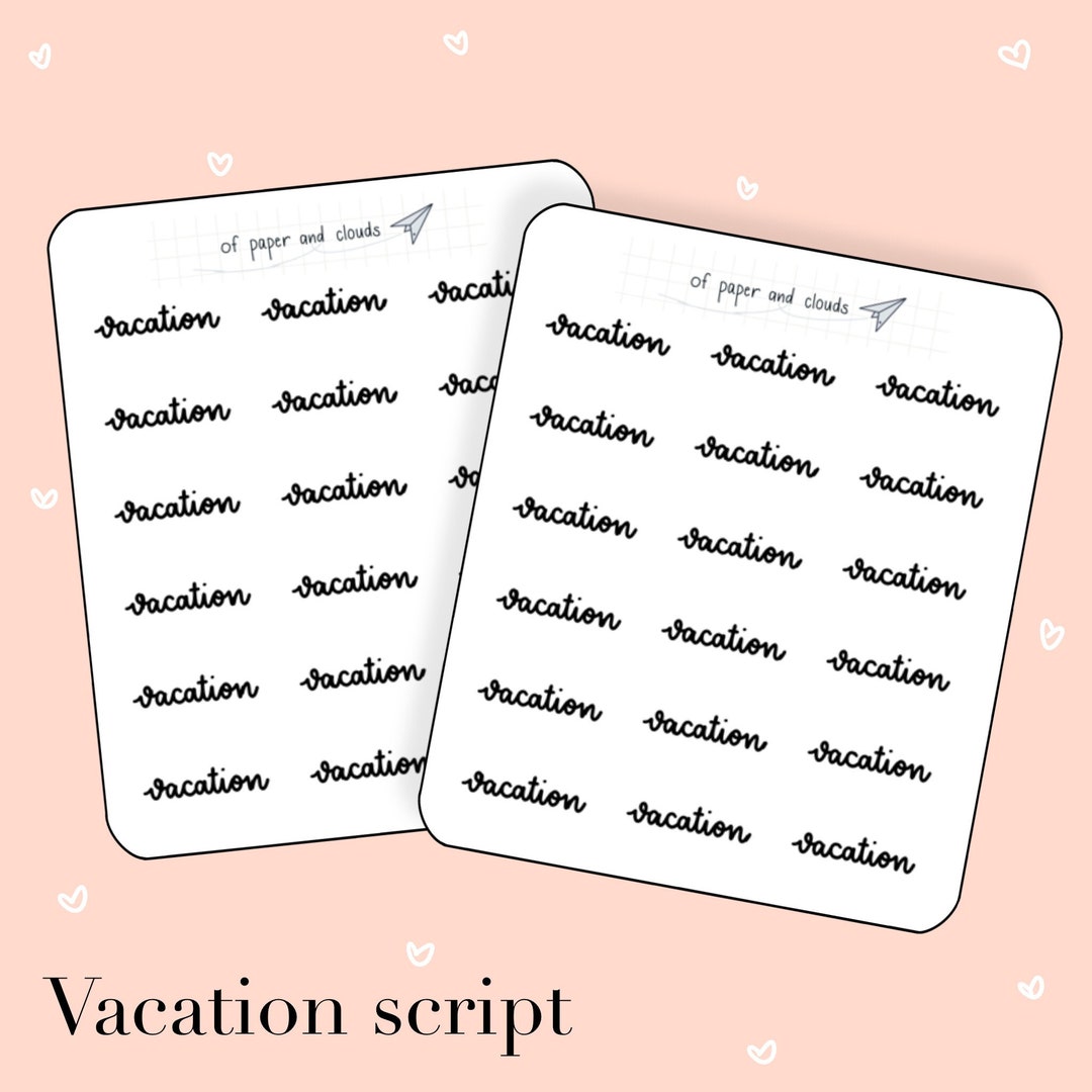 Vacation Script - Hand Written and Hand Lettered Vacation, Travel, and ...