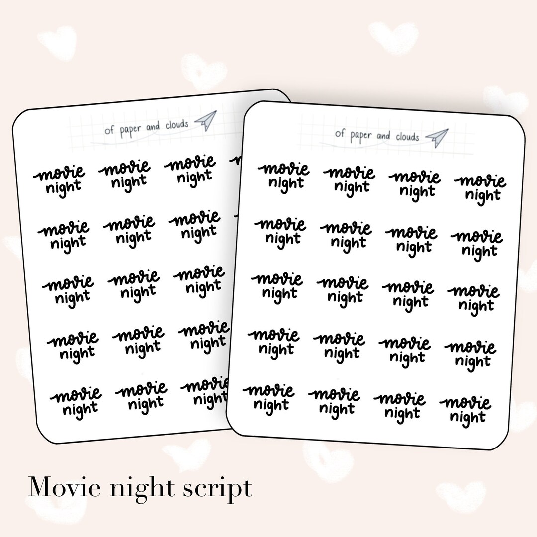 Movie Night Script - Hand Written and Hand Lettered Movie Night Script ...