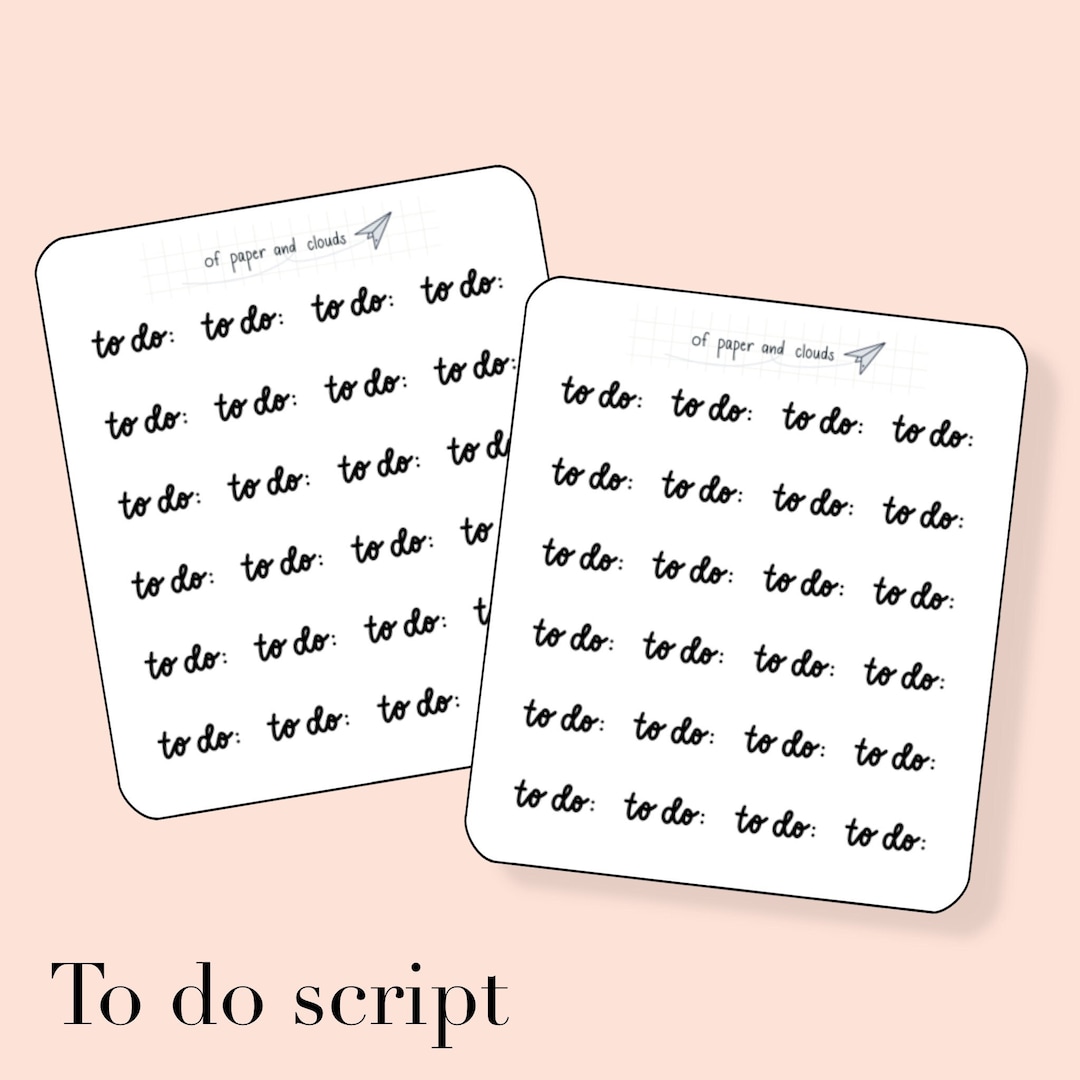 To Do Script: Hand Written and Hand Lettered Planning Sticker - Etsy