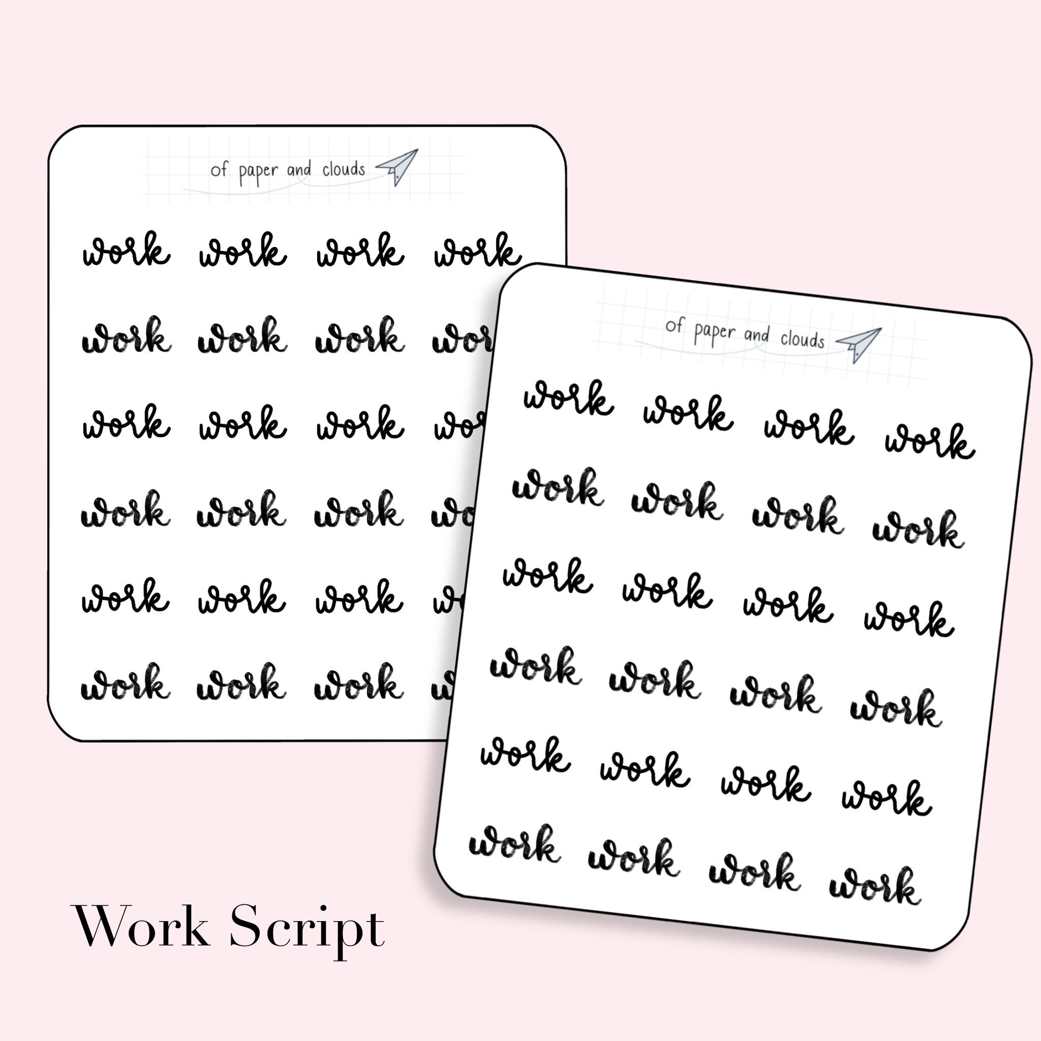 Work Script Hand Lettered and Handwritten Work Script - Etsy