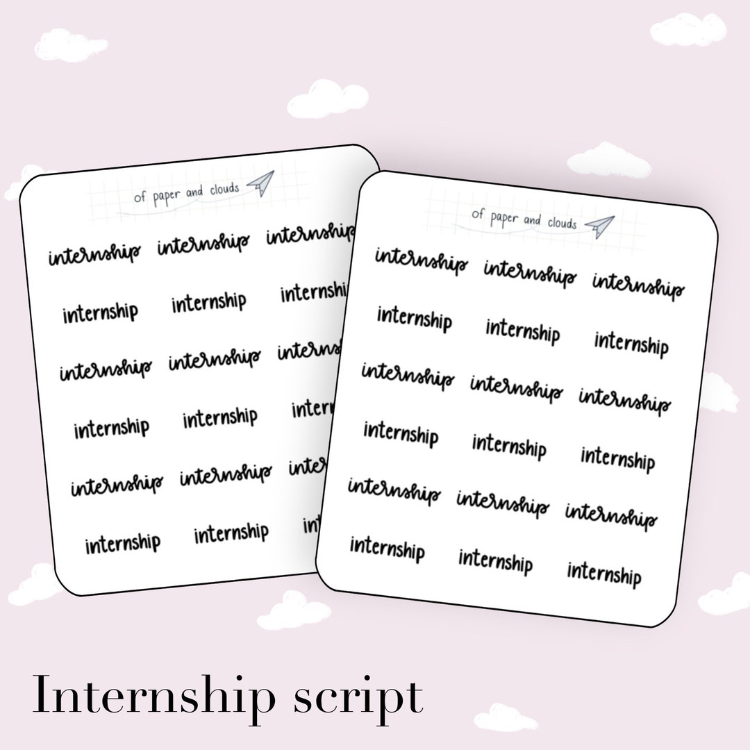 Internship Script - Hand Written and Hand Lettered Intern and ...