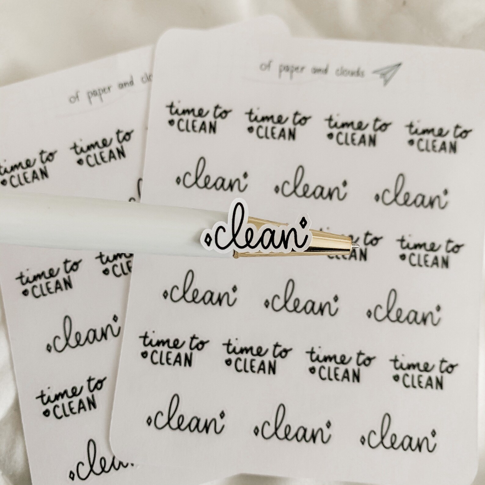 Cleaning Script Sticker Handlettered Cursive Cleaning and - Etsy