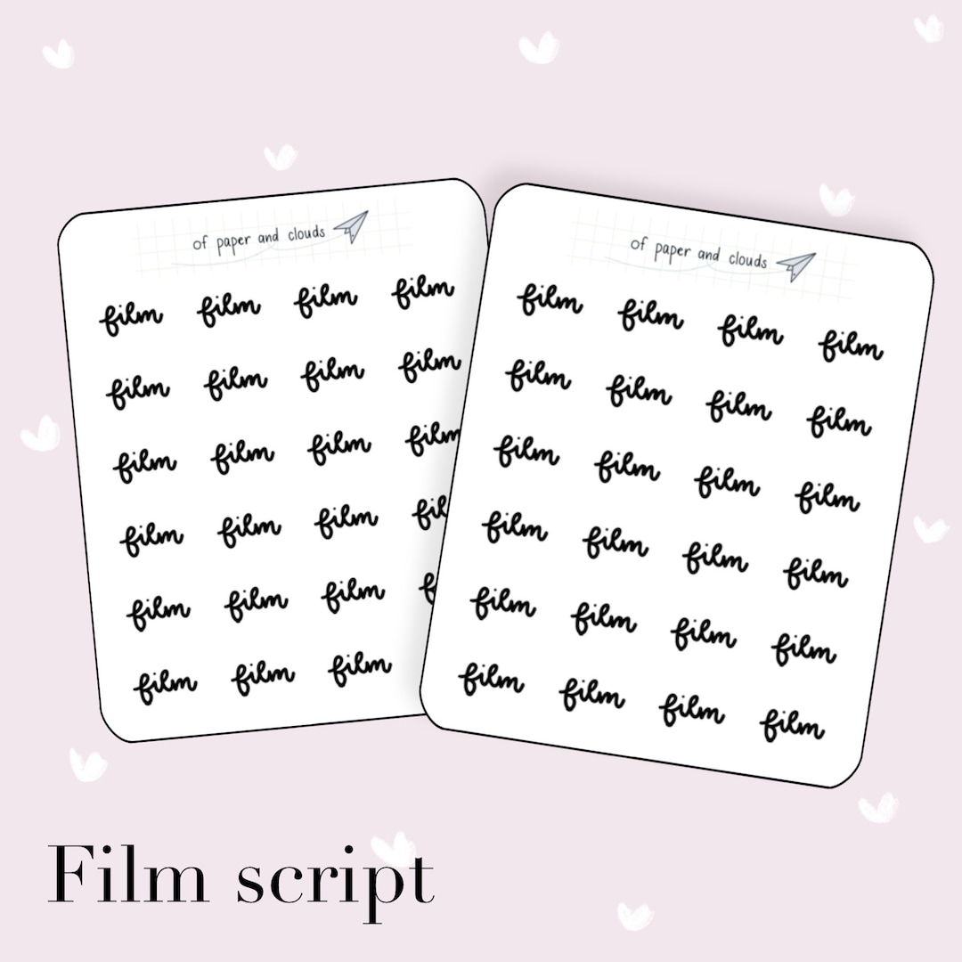Film Script - Hand Written and Hand Lettered Planner Stickers for ...