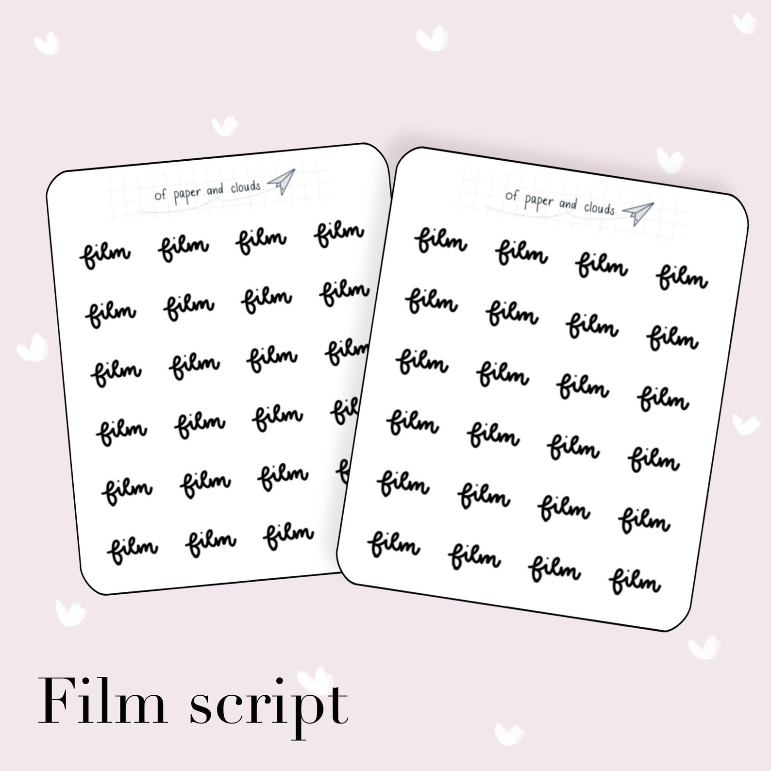 Film Script Hand Written and Hand Lettered Planner Stickers - Etsy