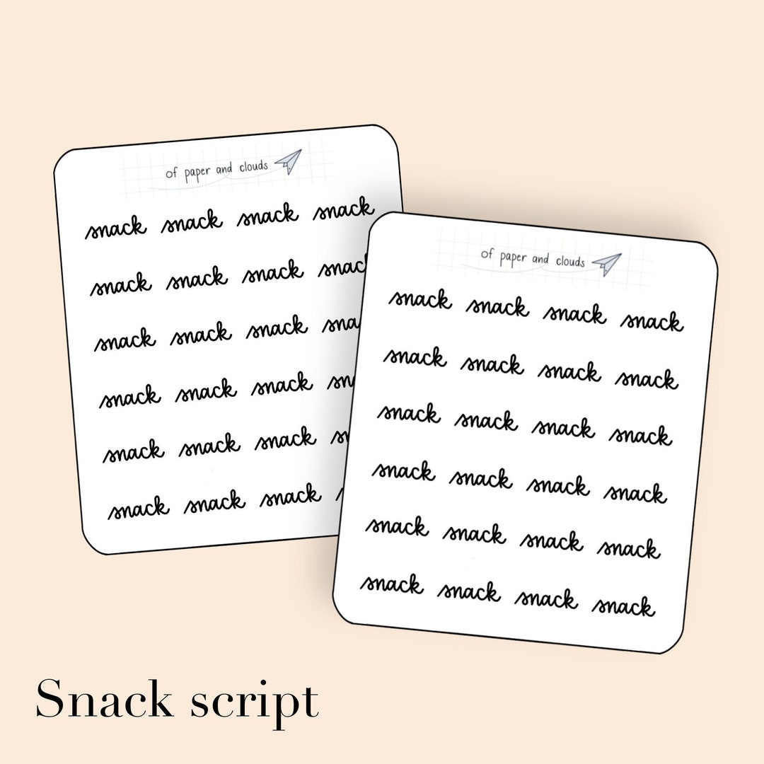 Snack Script: Hand Written and Hand Lettered Snack and Meal Tracking ...