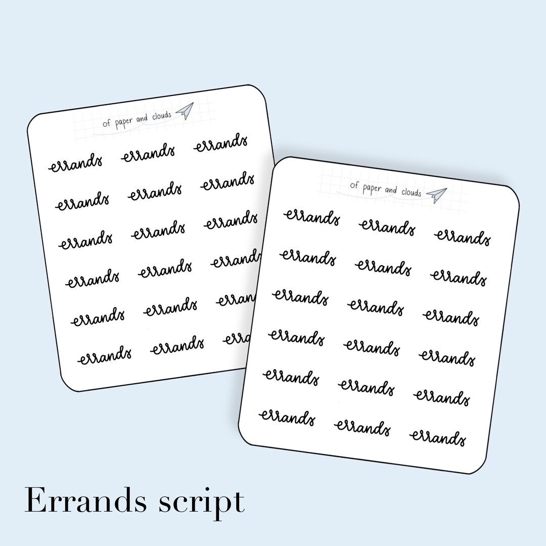 Errand Script Shopping, Groceries, and Chores Hand Lettered and Hand ...