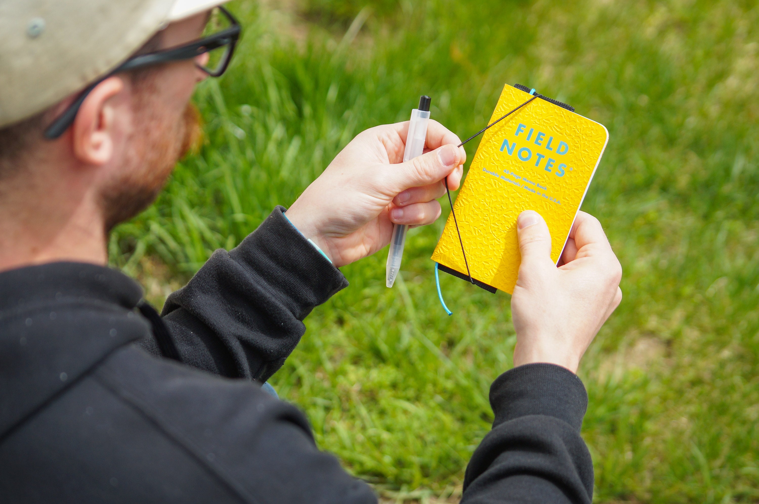 Minimalist Field Notes Cover Bookmark, Pen Holder and Elastic Cord ...