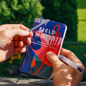 Minimalist Field Notes Cover - Bookmark, Pen Holder and Elastic Cord ...