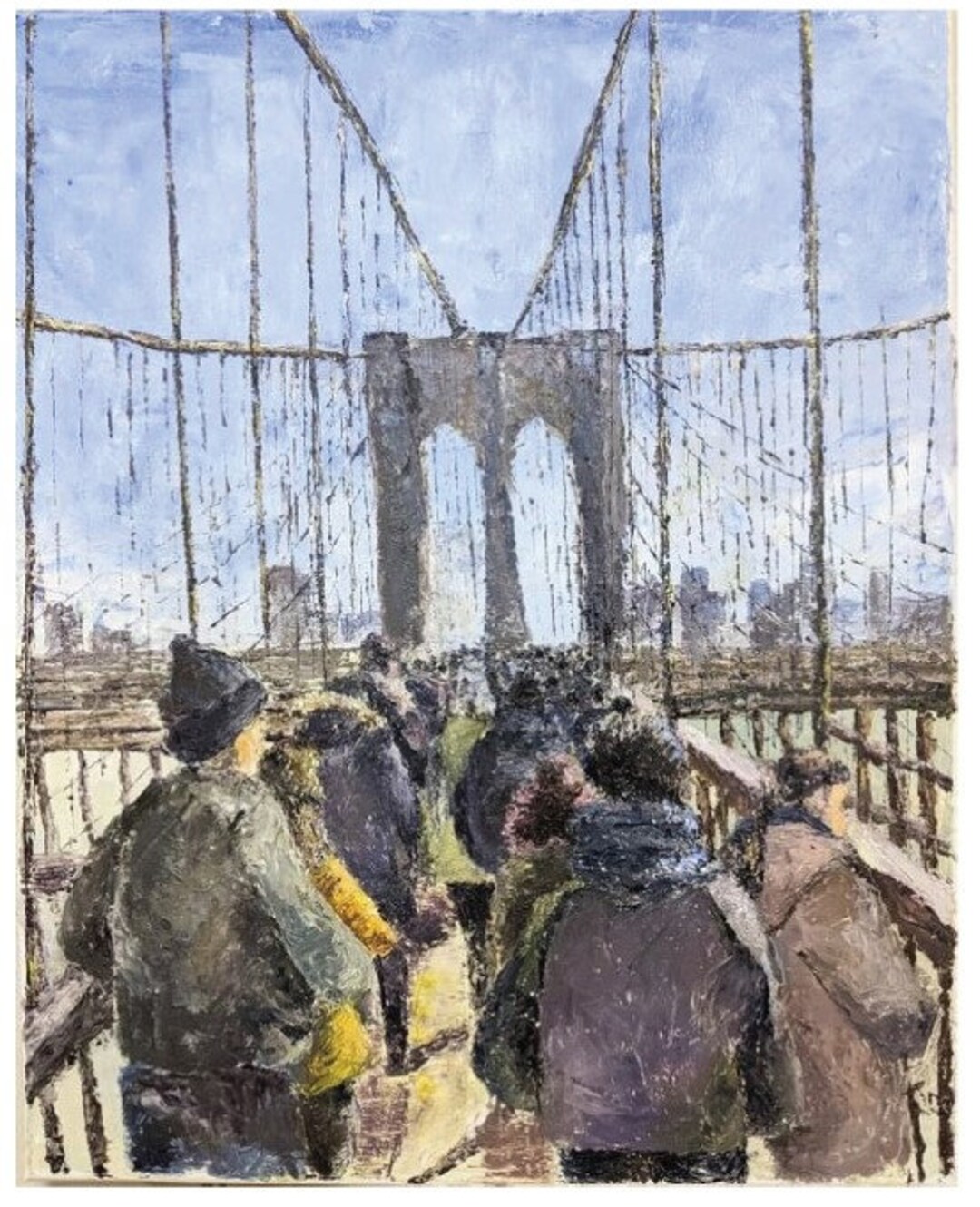 Oil on Canvas, 'brooklyn Bridge', Landscape Painting - Etsy