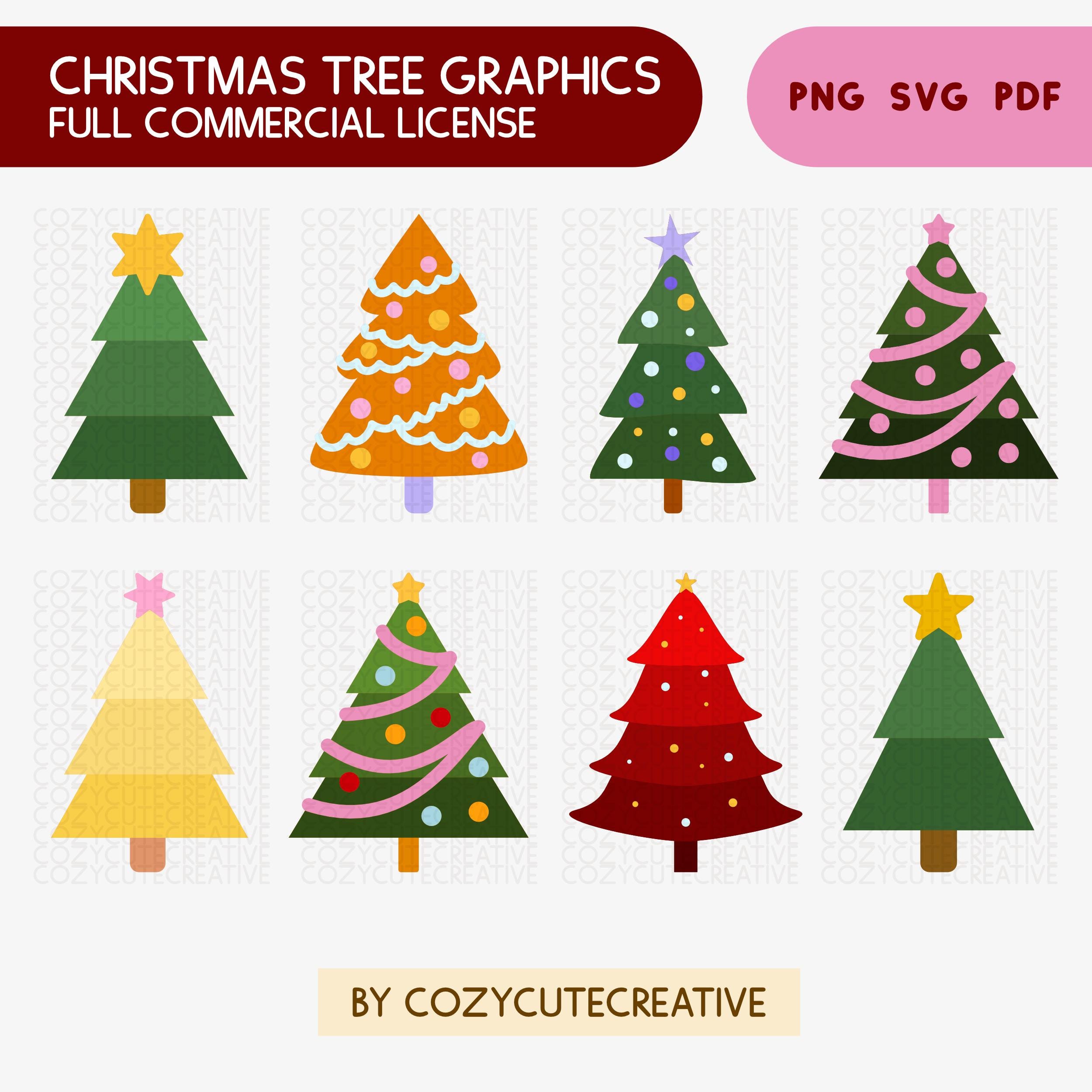 Christmas Tree Graphics: Layered SVG Cut Files (PNG & PDF) - Etsy