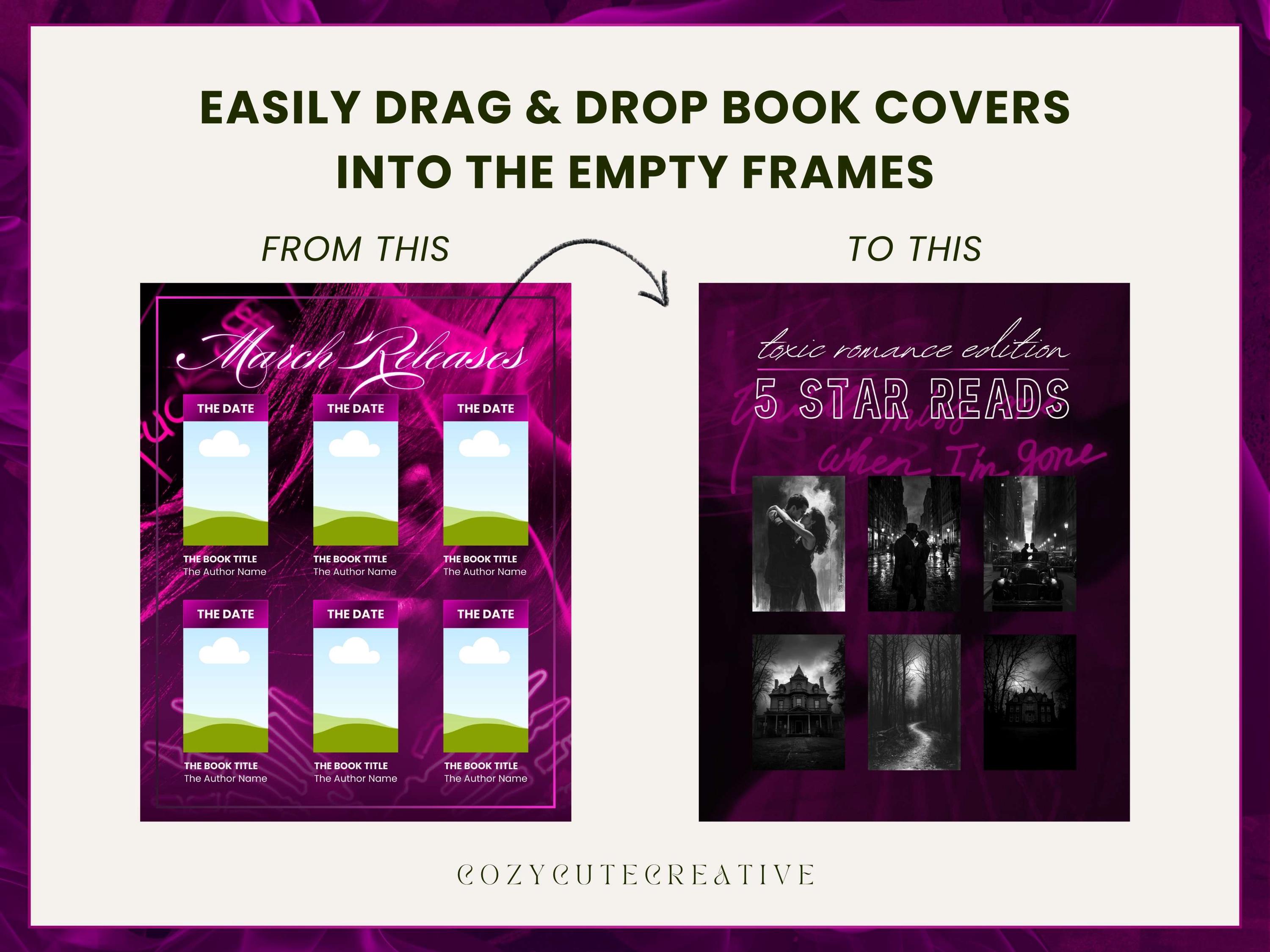 Dark Romance Bookstagram Template - Editable Instagram Posts for ...