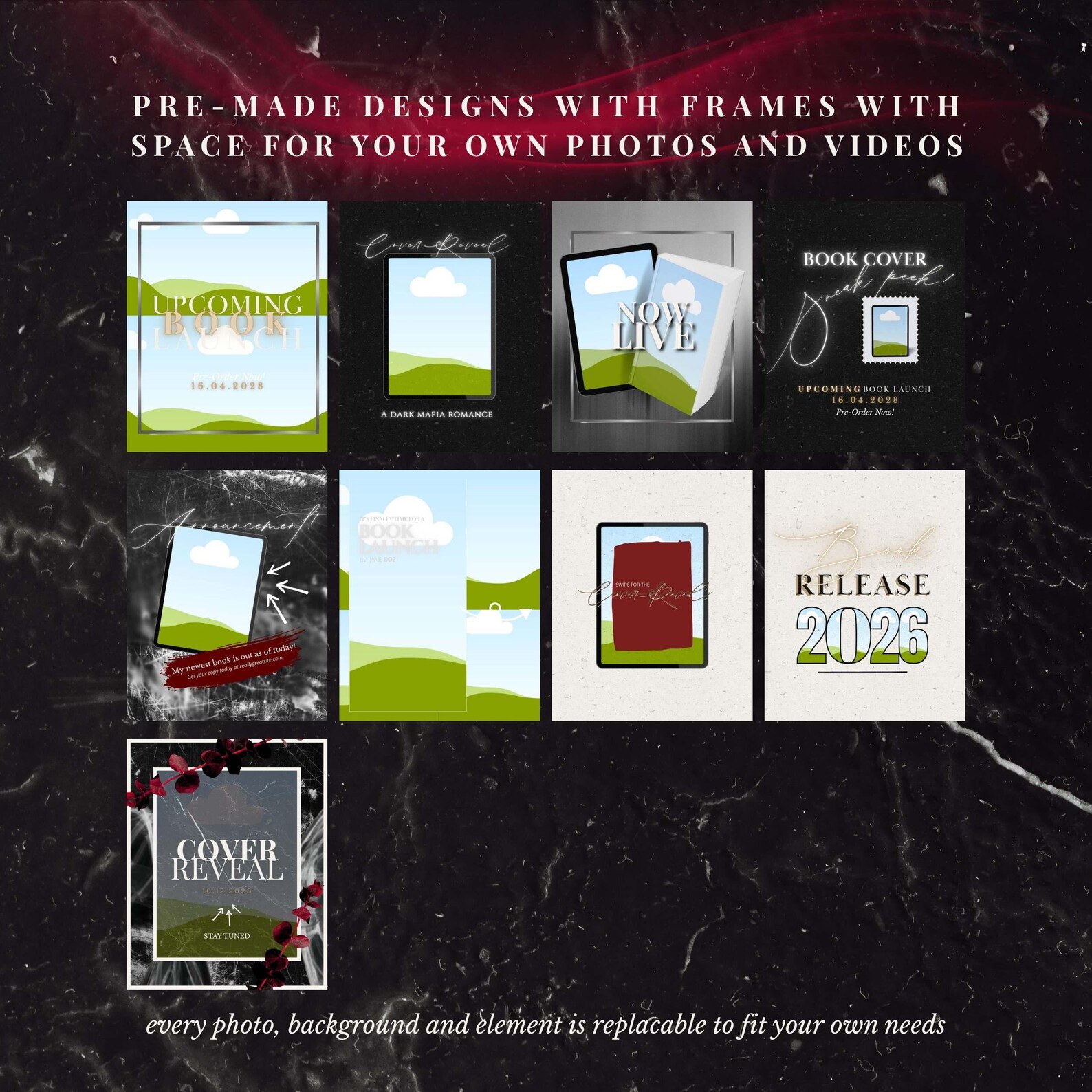 Dark Mafia Romance Book Launch Kit – Instagram Post Template - Etsy