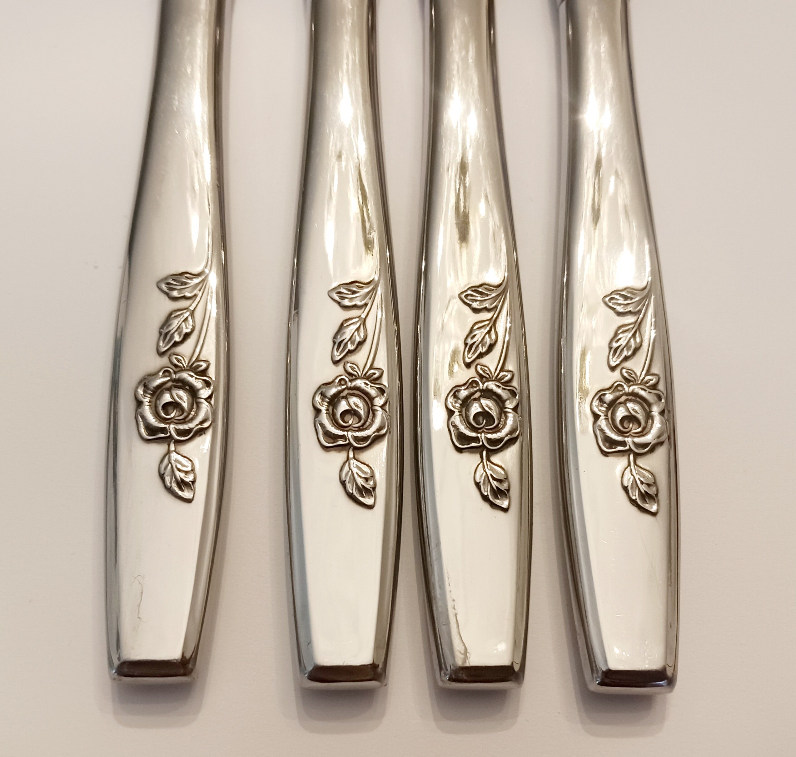 4~oneida OUR ROSE SSS Stainless Dinner Knives~see Full Description - Etsy