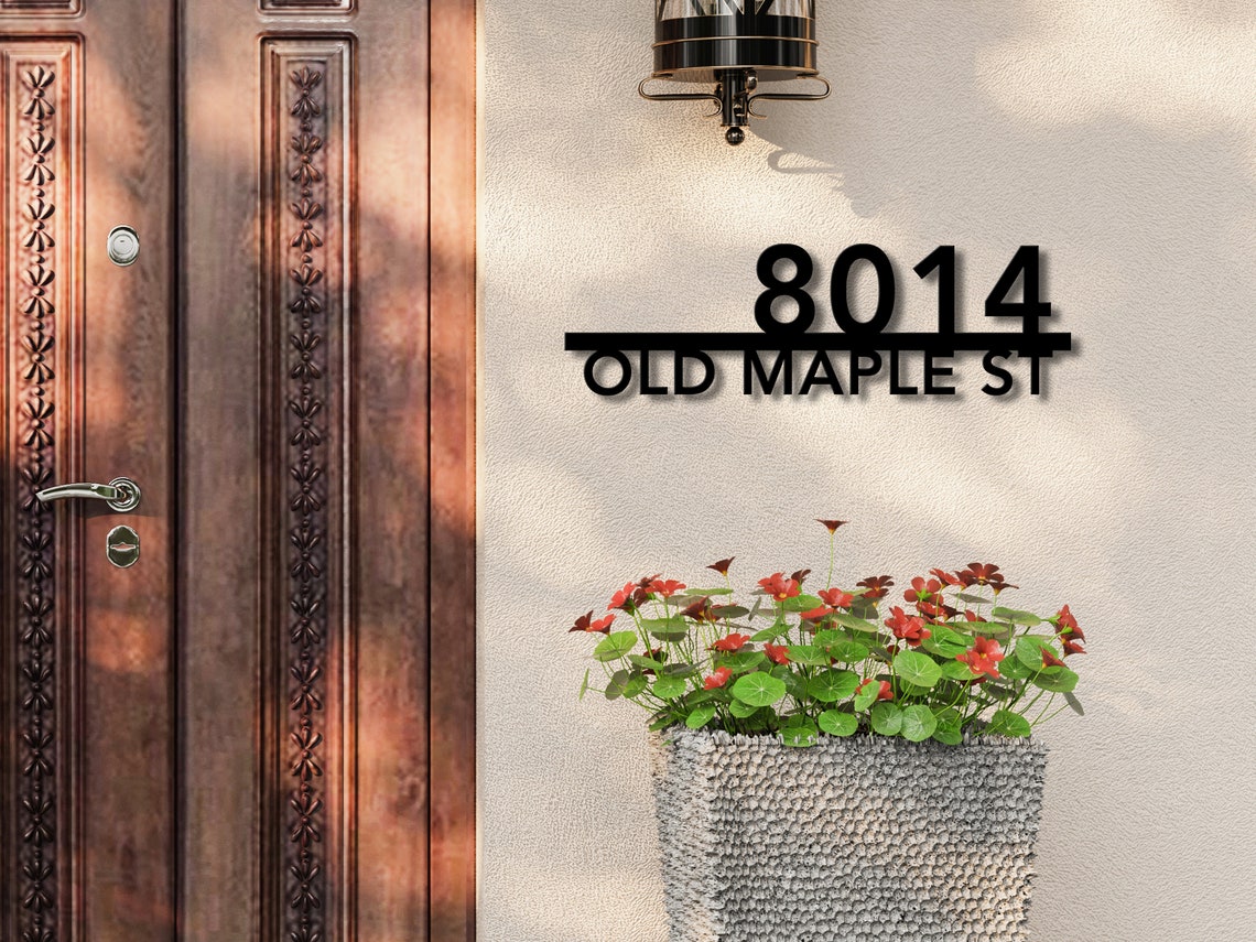 Modern House Number Personalized Gift for New Home Metal | Etsy