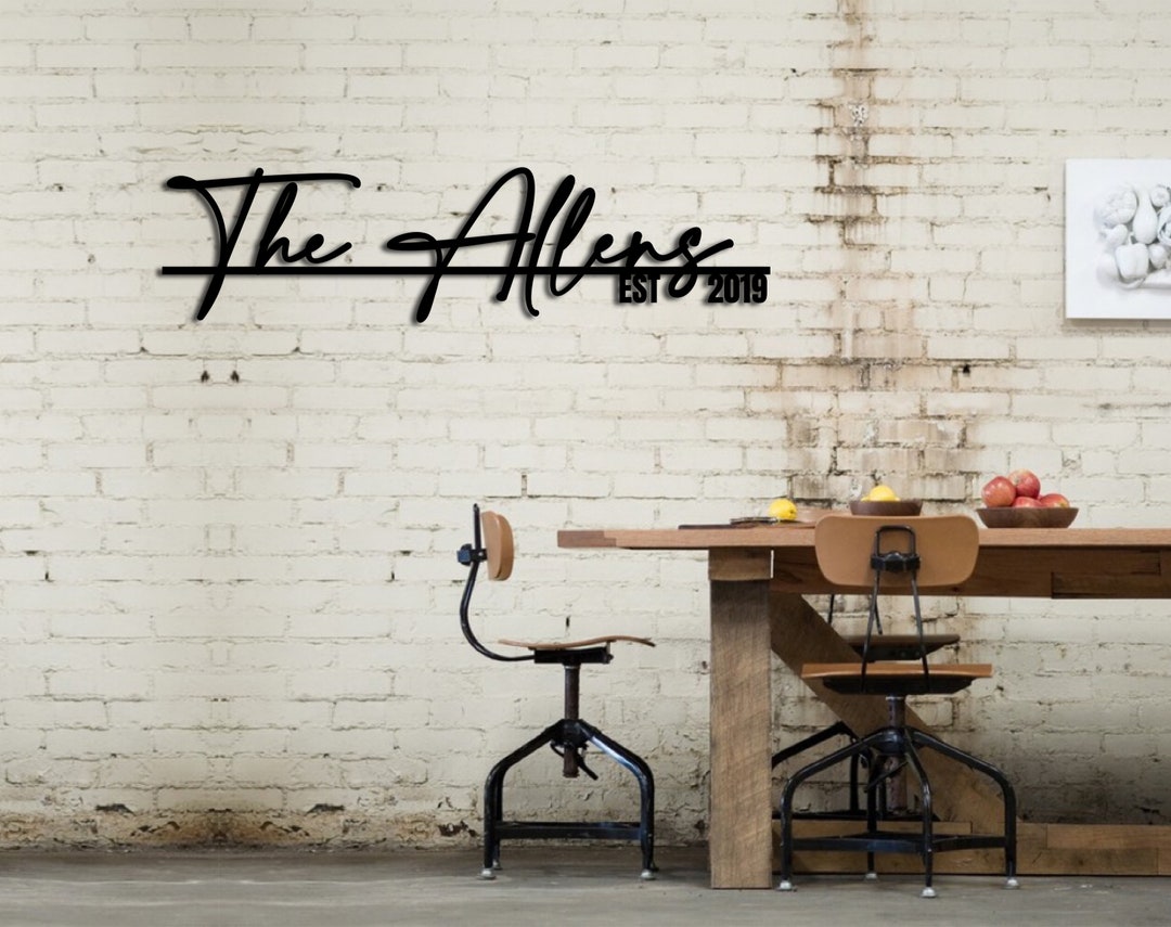 Metal Sign Personalized , Metal Wall Decor, Established Sign, Metal ...