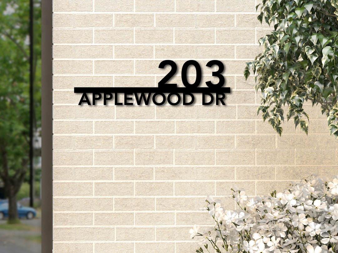 Custom Metal Address Sign: Modern House Number Plaque Outdoor Address ...
