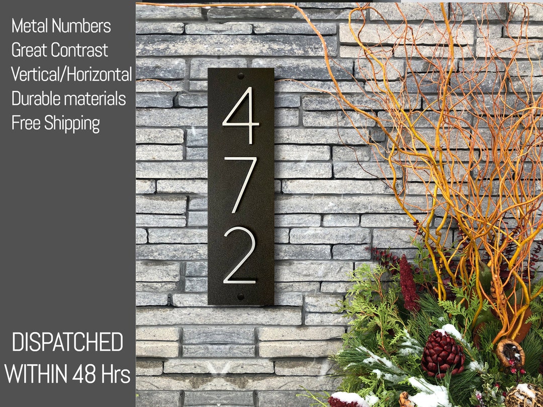 Vertical House Number Sign | Modern House Numbers | Horizontal House ...