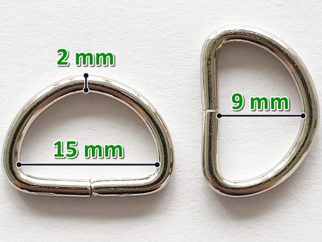 10/20/25 x Anilla en D 15 mm media anilla plateada - Etsy España