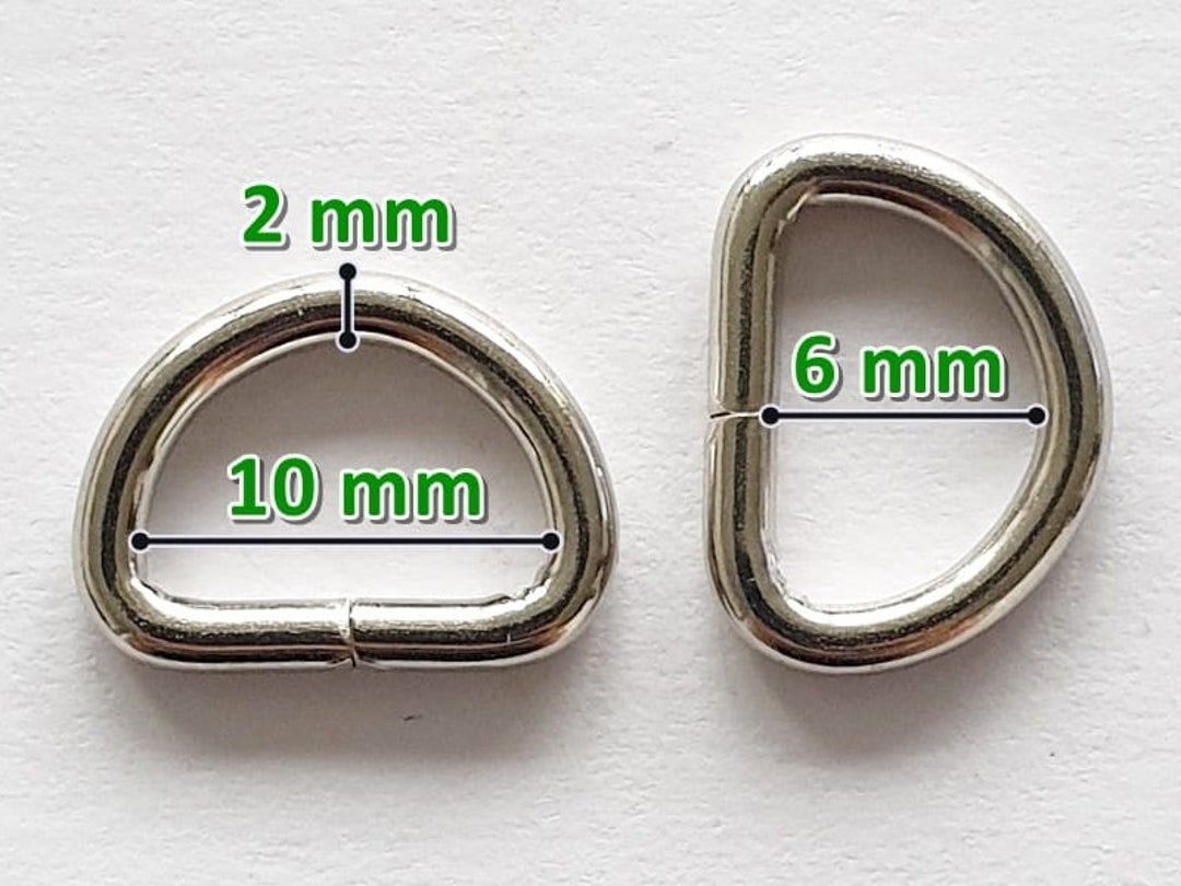 10 X D-ring 10 Mm Half Ring Silver - Etsy