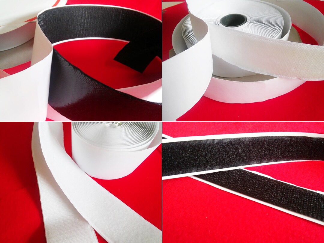 Velcro autocollant 16 20 25 30 38 50 100 mm noir blanc - Etsy France