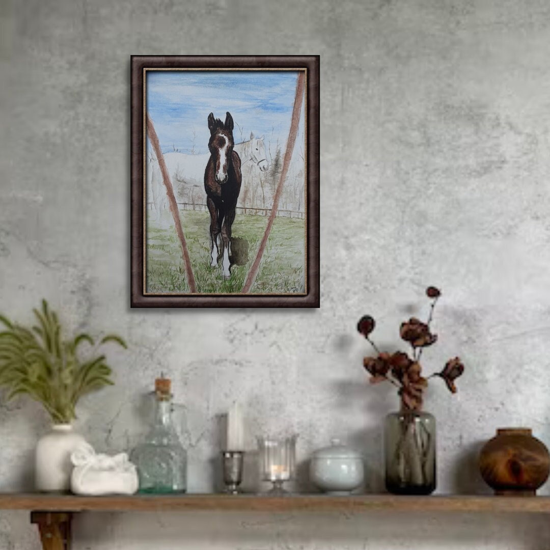 Thoroughbred Colt Watercolor Print, Horse Art, Horse Decor, Baby Animal ...