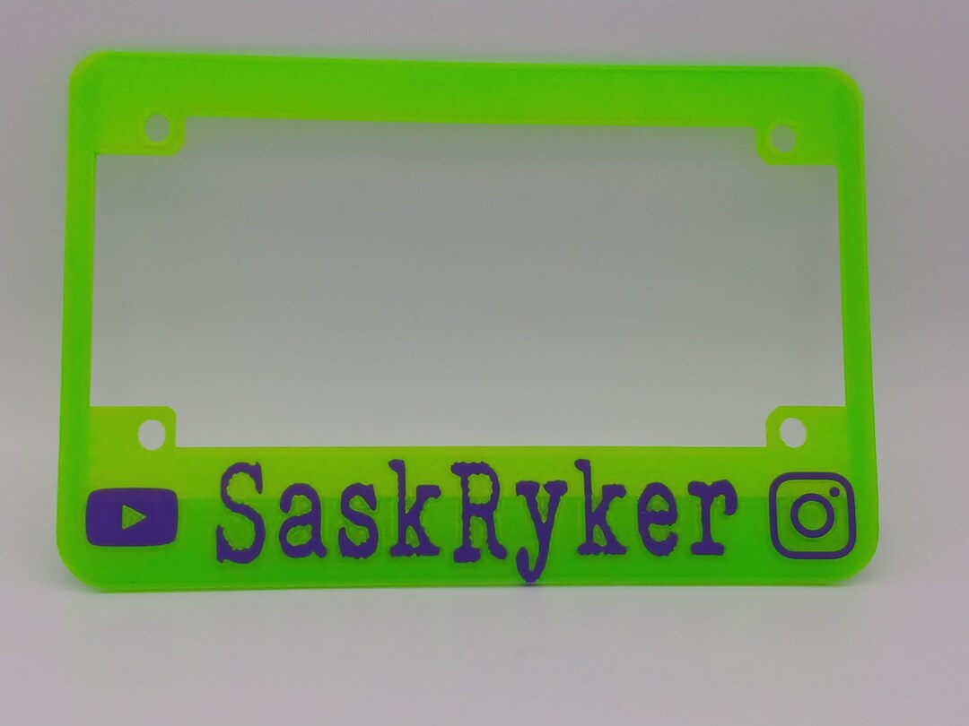 Motorcycle License Plate Frame Custom Personalized or Car License Plate ...
