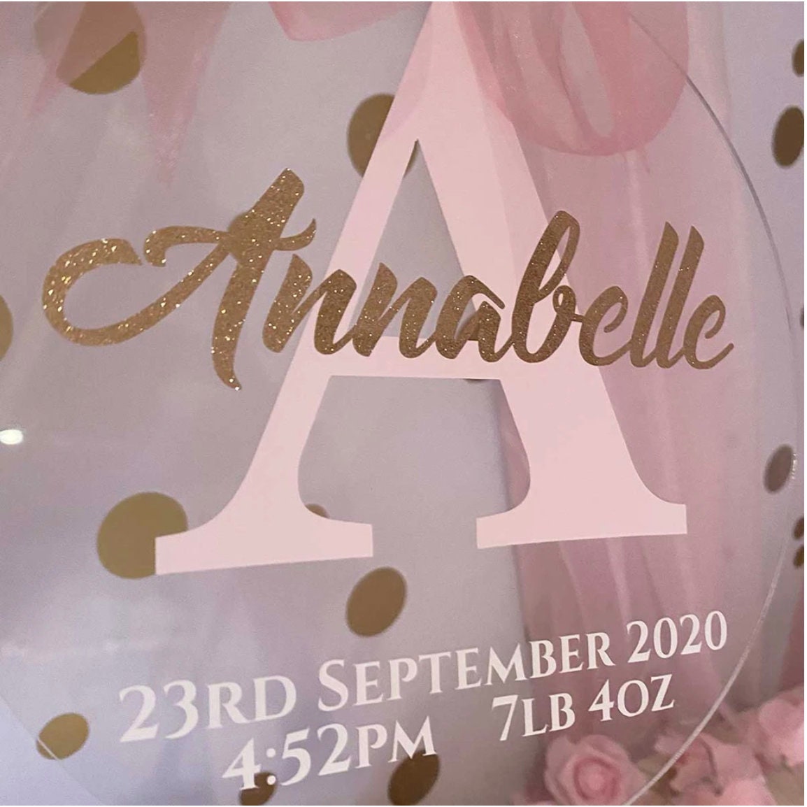 Initial & Name Clear Acrylic Hanging Sign pink Blue Silver | Etsy