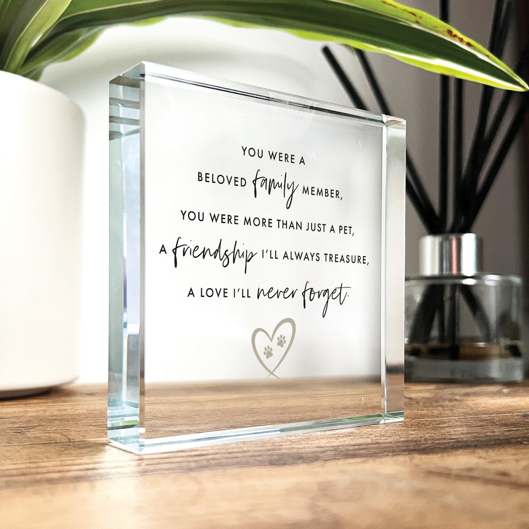 Pet Memorial Verse Glass Crystal Token | Pet Loss Gift | Pet ...